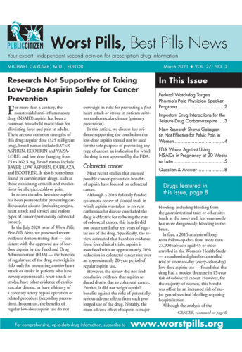 Worst Pills, Best Pills - Public Citizen